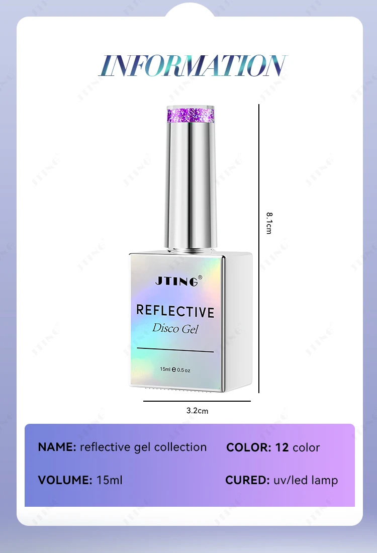 Jting Brilliant Star Diamond Reflective Gel Collection 12colors Set Box ...