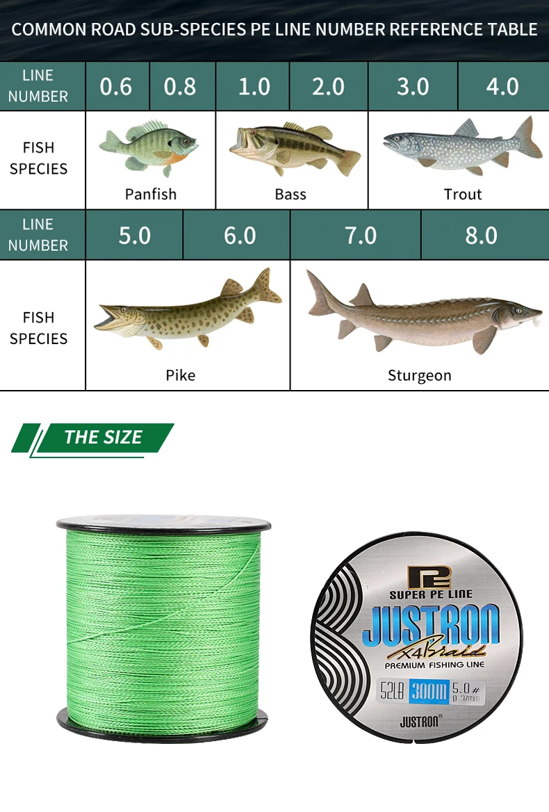 Justron PE Braided Fishing Line - High Performance & Durability