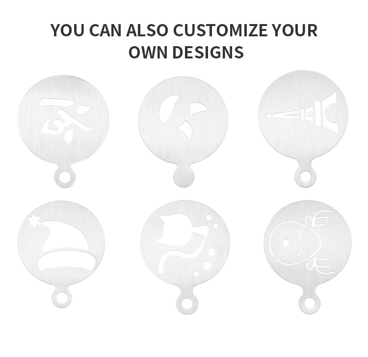 Stainless Steel Coffee Decorating Stencils Cocoa Shaker Coffee Mold ...