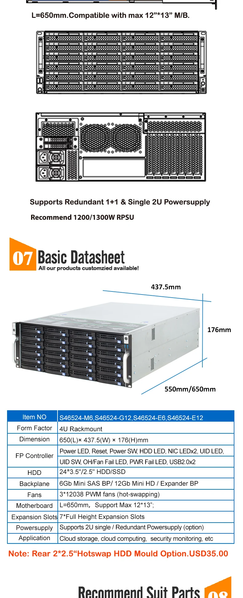Huge Data Storage with 24 Hotswap Bays - 4U Rack Server Case