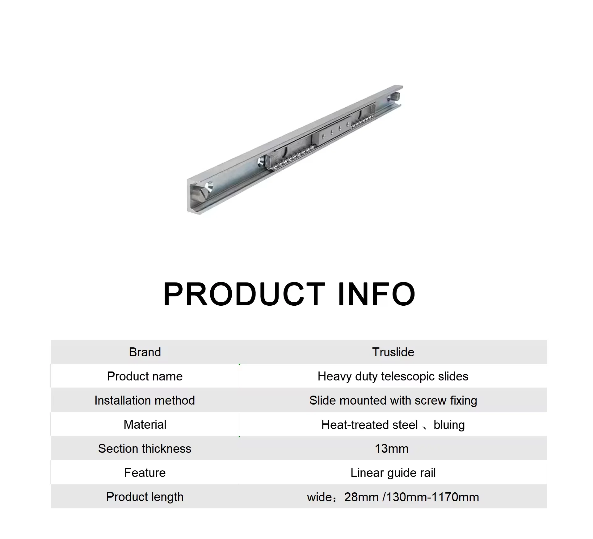 Heavy-duty Telescopic Sliding High Load Steel Guide Rail 28mm Wide And ...