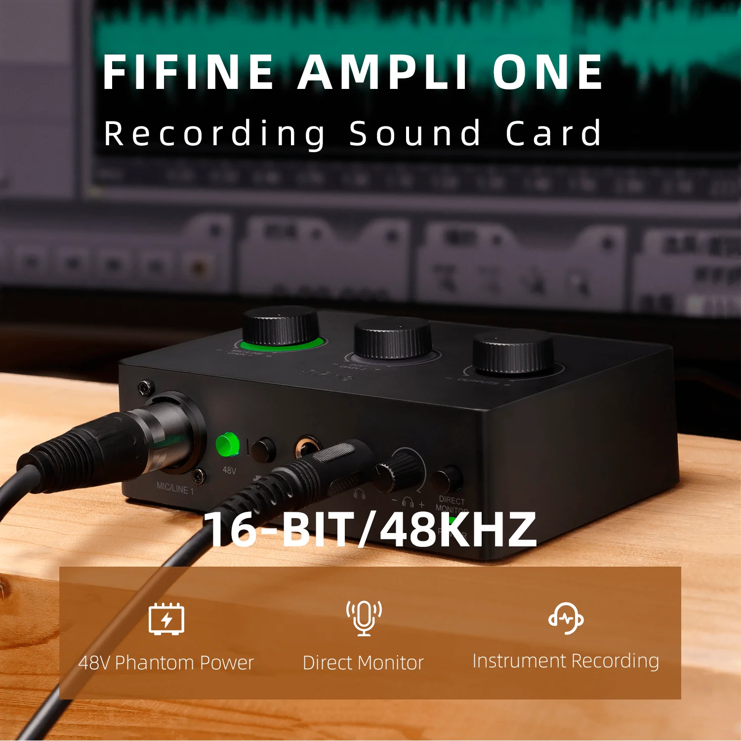 Fifine Ampli1 Soundcard Audio Interface Professional Audio Mixer HIFI ...