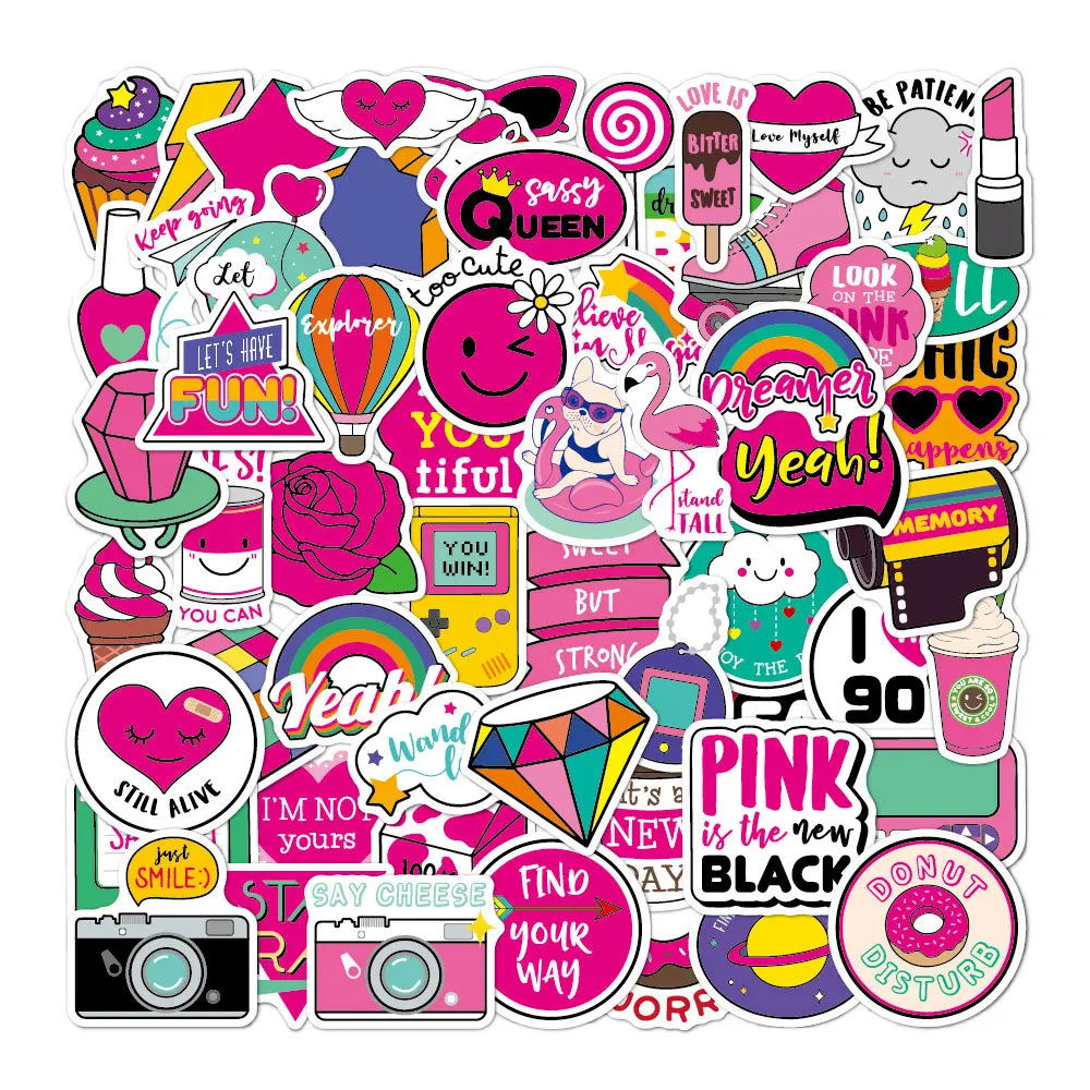 60pcs Custom Die Cut Vinyl Stickers Printing Adhesive Waterproof Pvc ...