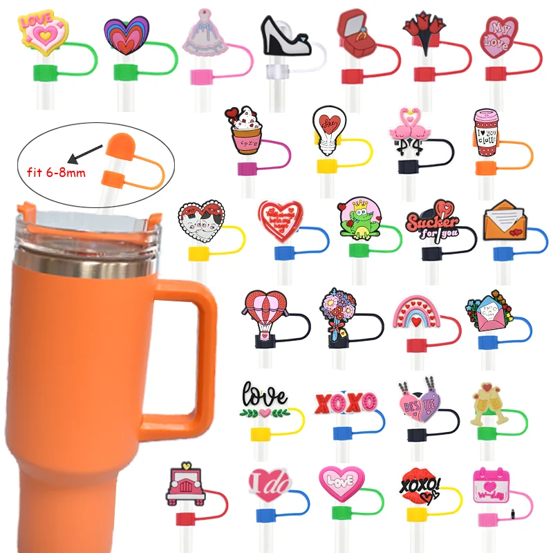 Drinking Glass Cup Valentine Straw Cover From China Valentine Day Straw ...