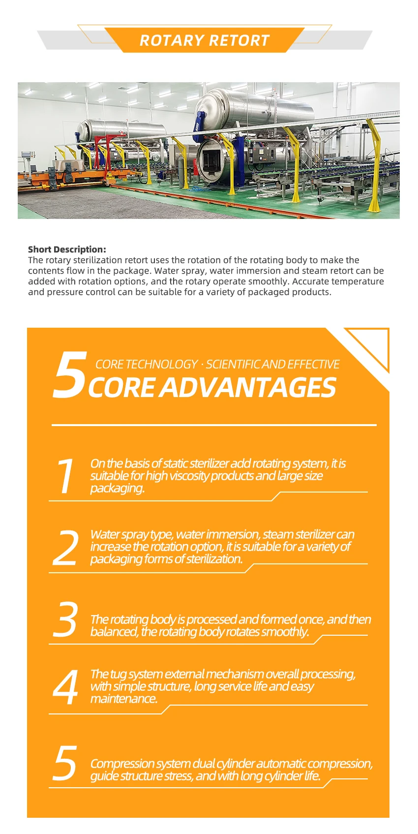 DTS Horizontal Canned Milk Sterilization Autoclave Machine Rotary ...