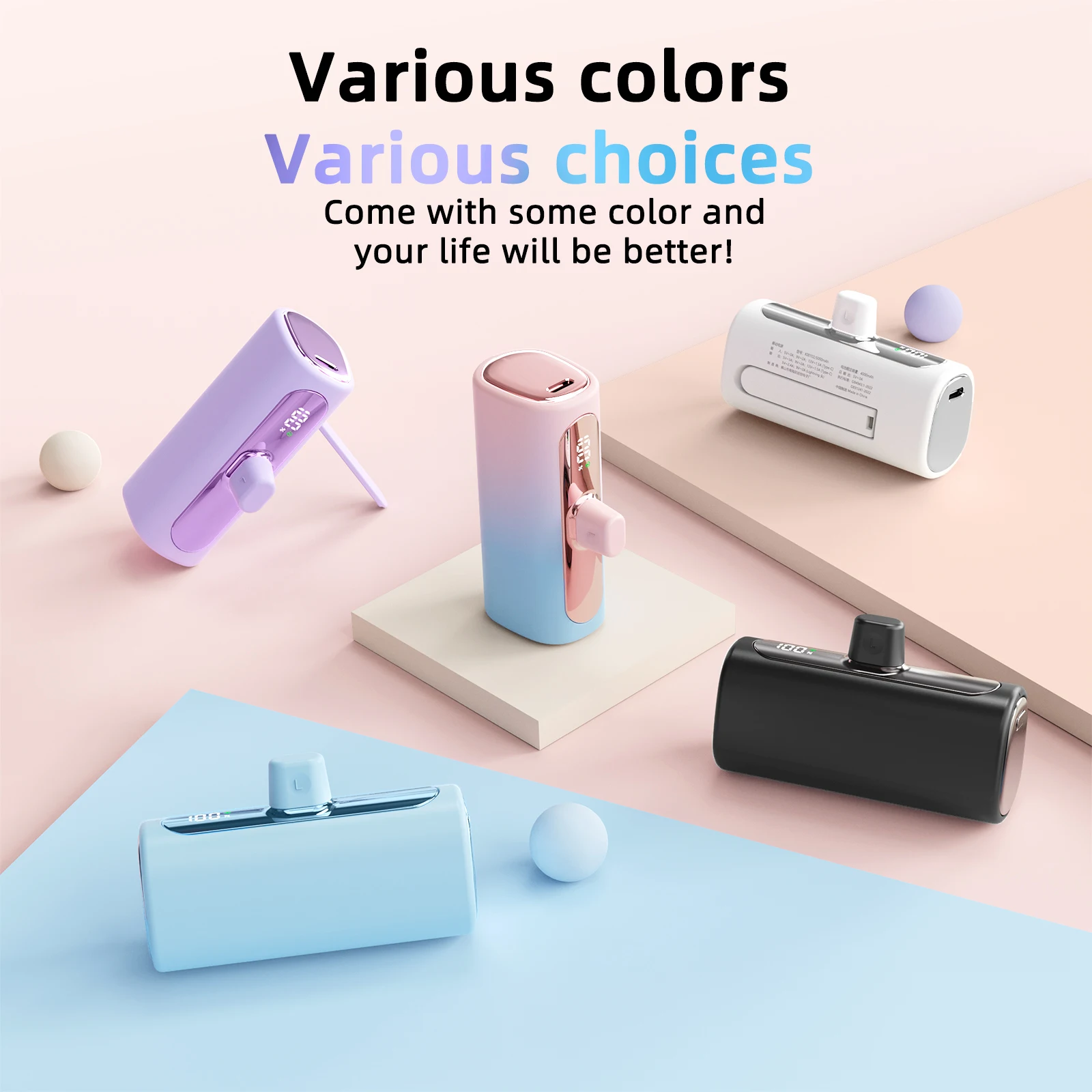3C Fast Quick Charge Power Bank Capsule 5000 Mah Mini Capsule Power ...