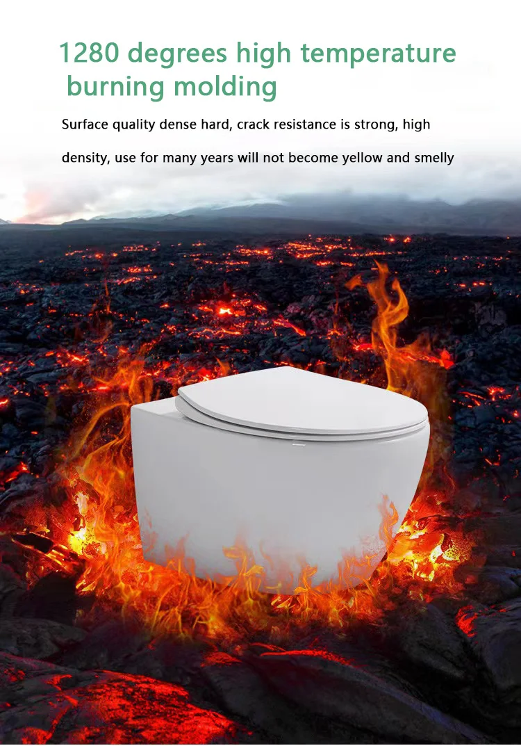 Western Rimless Type Flush Wall Hung Toilet - High Quality