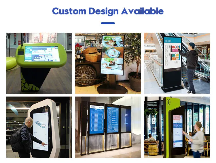 4K Vertical LED LCD Indoor Video Kiosk Restaurant 65 55 Inch