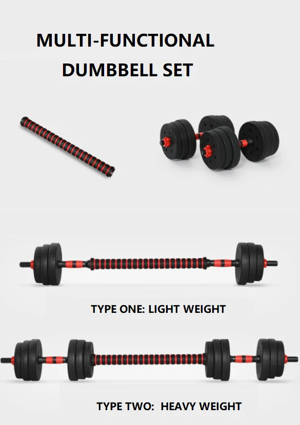 4 in 1 Home Fitness Gym Weight Set Adjustable 15kg 20kg 30kg 40kg 50kg ...