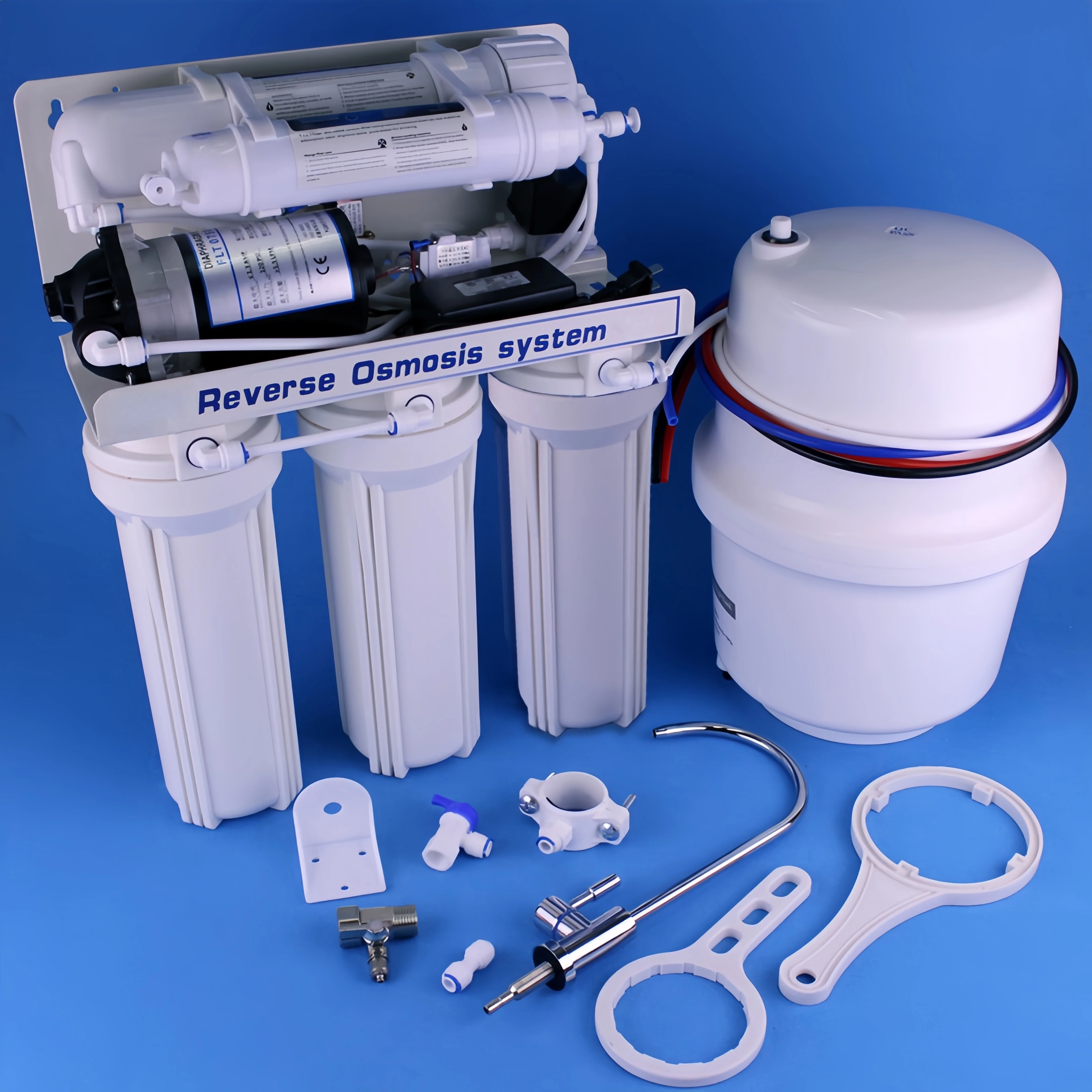 Electric 5-9 Stage Water Filter System UV 75 GPD Tank Home Osmosis ...