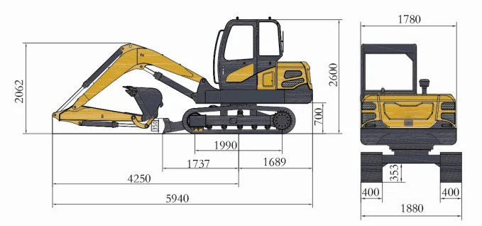 Crawler Digger Ramp Mower Mulcher Hydraulic Excavator 6.5 9 10 13 15 18 ...