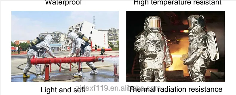 1000 Degrees Anti Radiation Aluminized Fire Fighting Suits