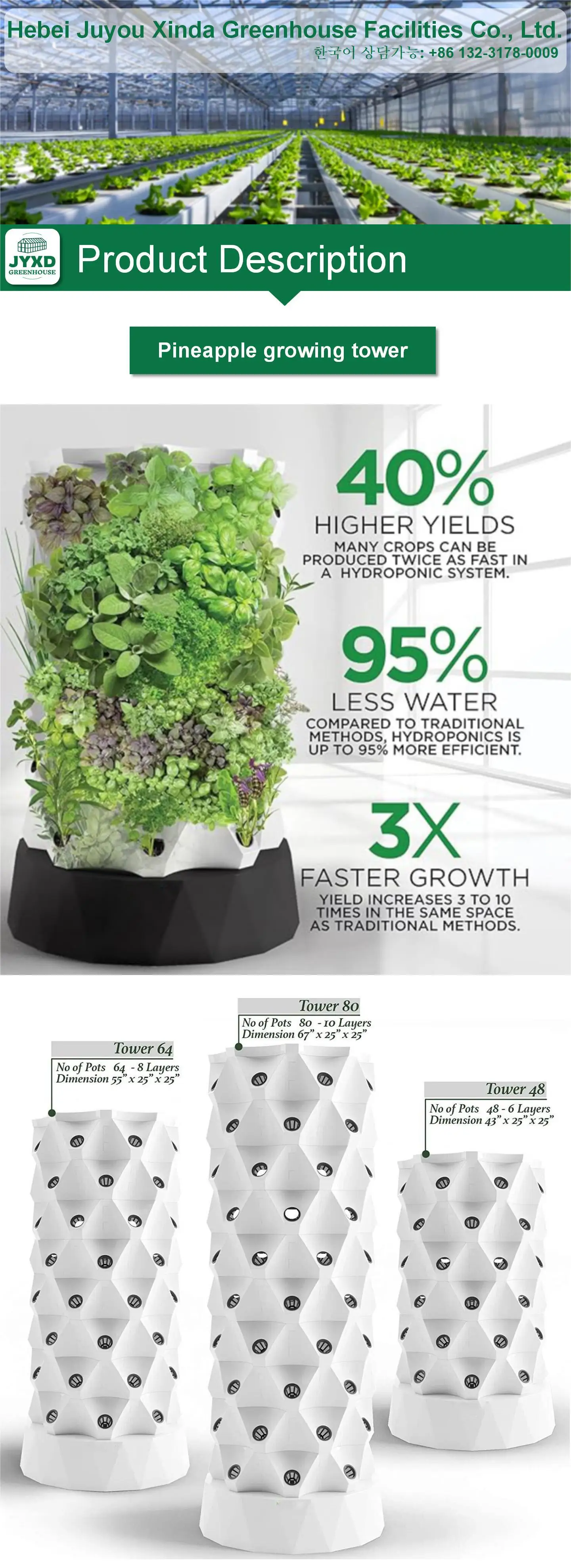 Vertical Farm NFT Hydroponics - Pineapple Aeroponic Tower