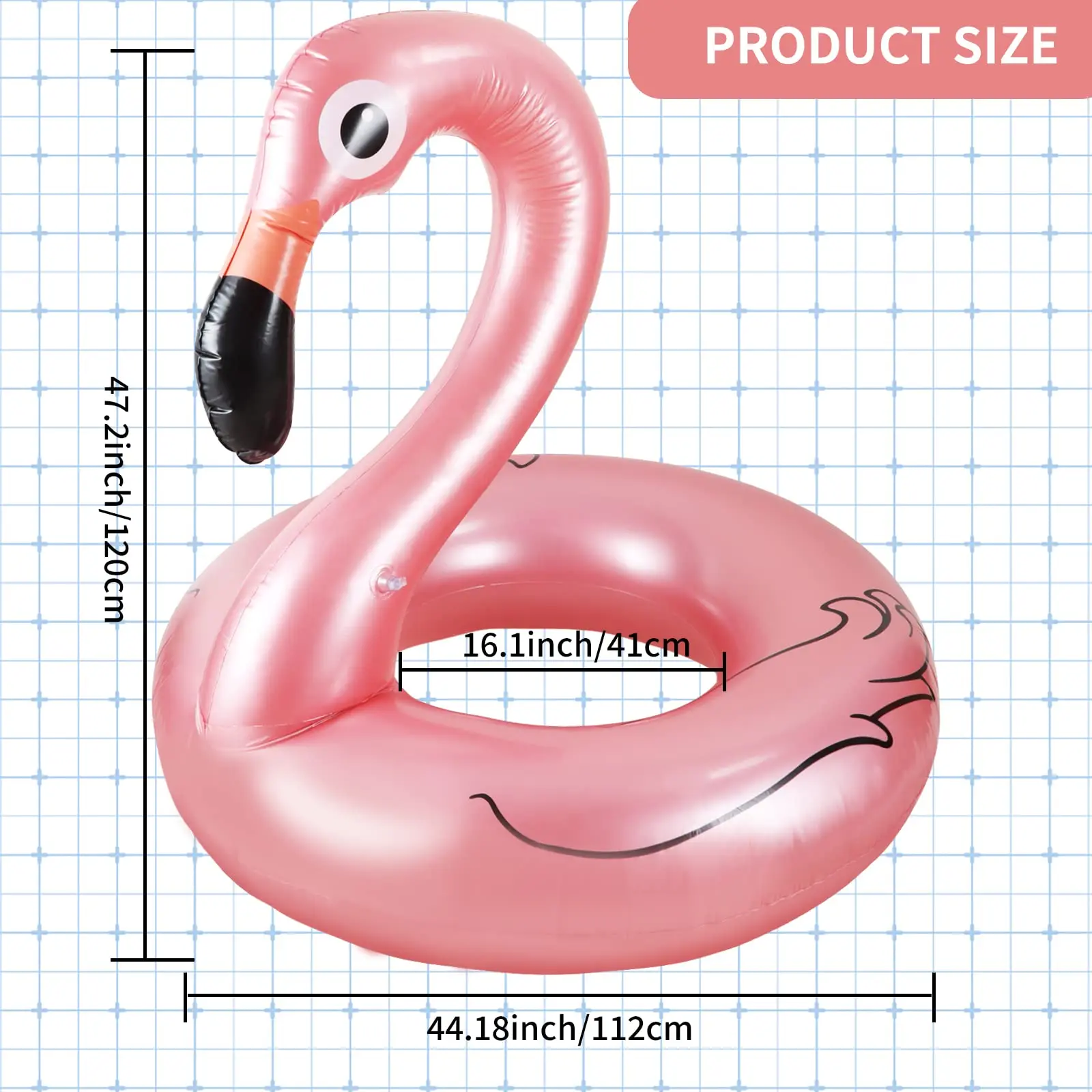 Summer Outdoor Inflatable Flamingo Pool Float Ring Rose Gold Flamingo ...