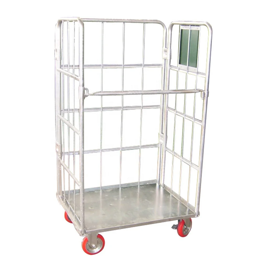 Warehouse Steel Rolling Container Supermarket Storage Trolley Cart ...