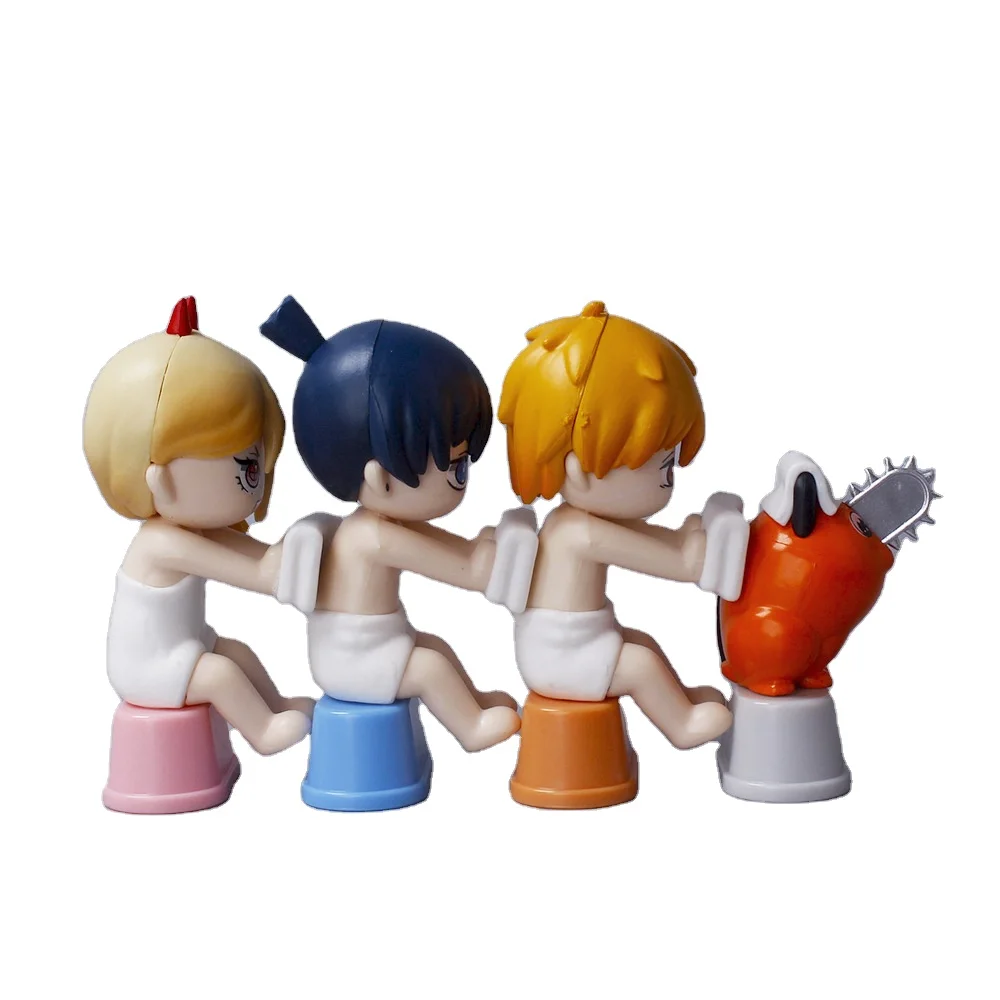 Anime Chainsaw Man Action Figure 4pcs/set Pvc Q Versions Pochita Power ...