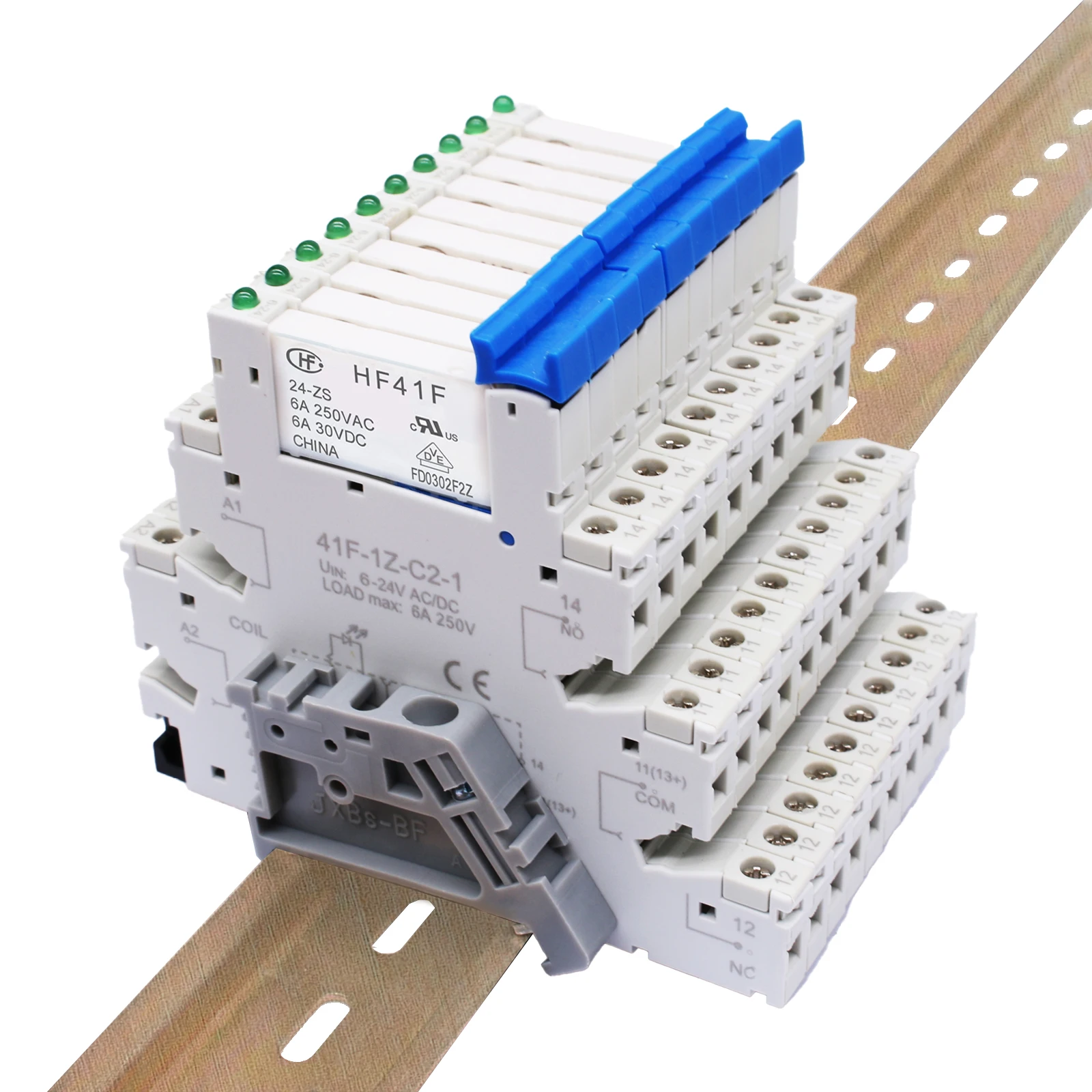 SSR SOCKET for HF41f 12v 24v din rail slim relay slim relay 6A thin ...