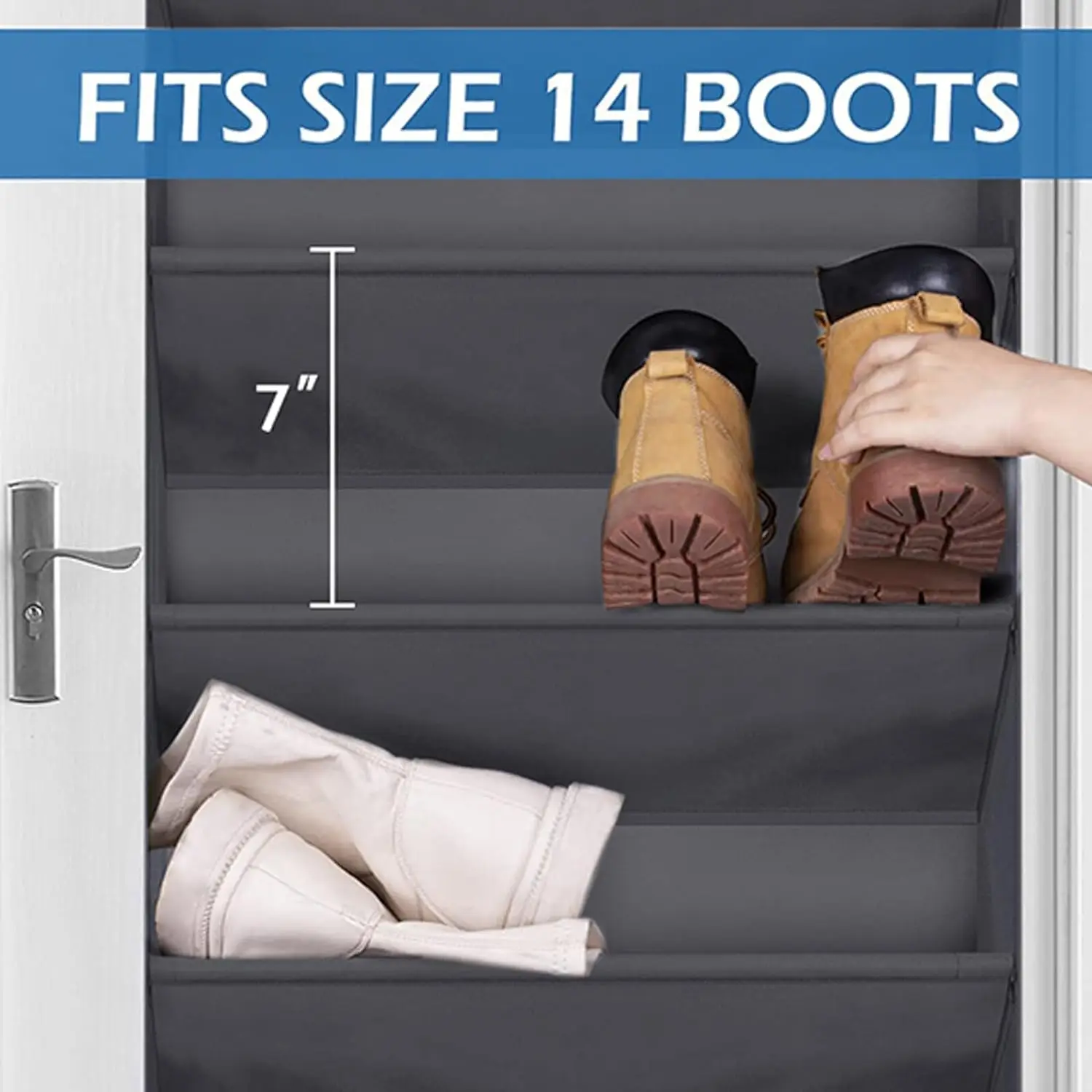 Non-woven Fabric Hanging Bag Fabric Shoe Rack With Metal Hooks Hanging ...