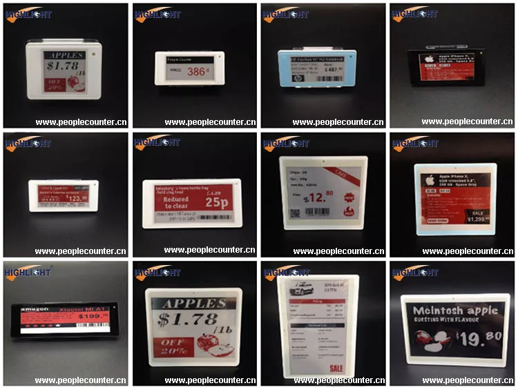 7.5 Inch Ink Shelf Label Supermarket Price Tag Electronic Tag 2.4G ...