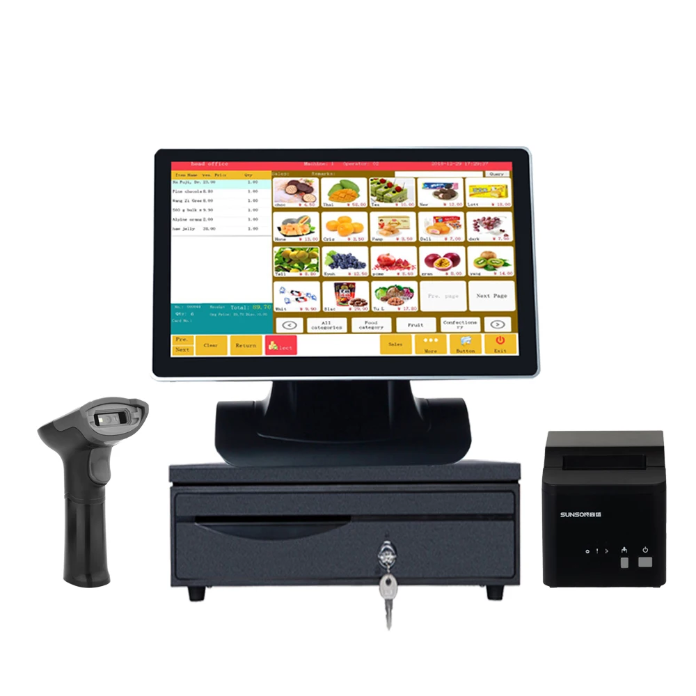 Android Pos System Terminal All In One Touch Screen Pos Machine With Qr ...