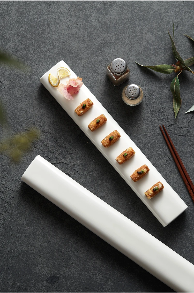 White Ceramic Show Plate Molecular Gastronomy Cold Dishes Sushi Sashimi ...