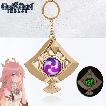 Hot Genshin Impact Yae Miko Vision Inazuma Electro Keychain 7 Element ...