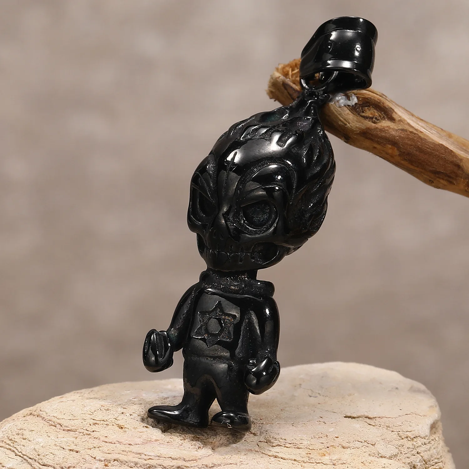 Personality Vintage Six-pointed Star Cartoon Lift Titanium Steel Men's ...