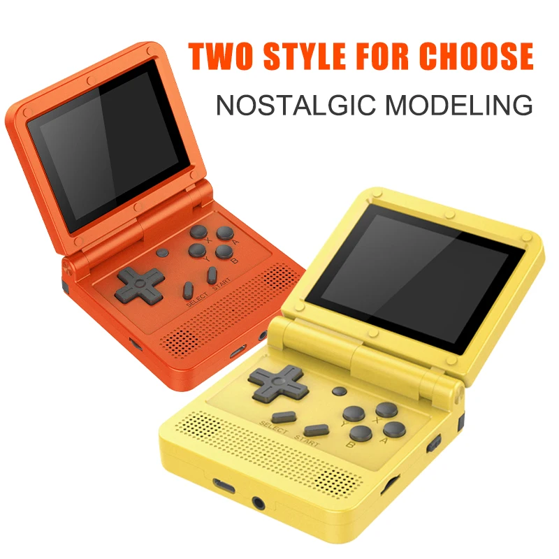 V90 Black Retro Game Console 3 Inch IPS Screen 3D Mini Flip PS1 Video ...
