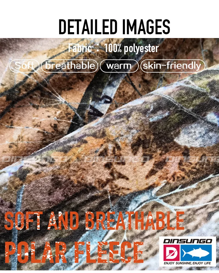 Warm Fleece Fabric - Camouflage Reflective Hunting Jacket