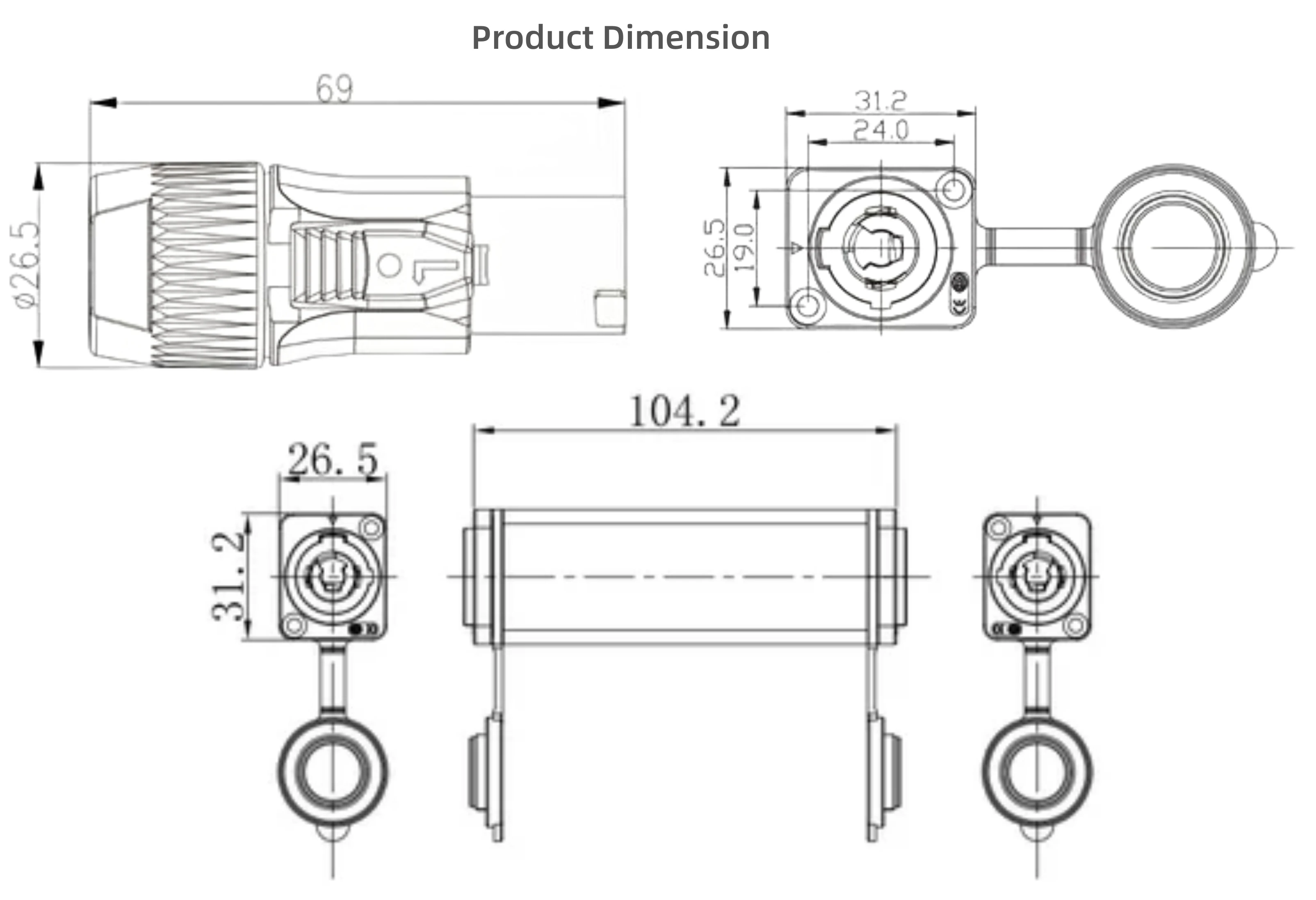 Waterproof Locking 3 Pin Powercon True1power Male Female Socket Plug ...