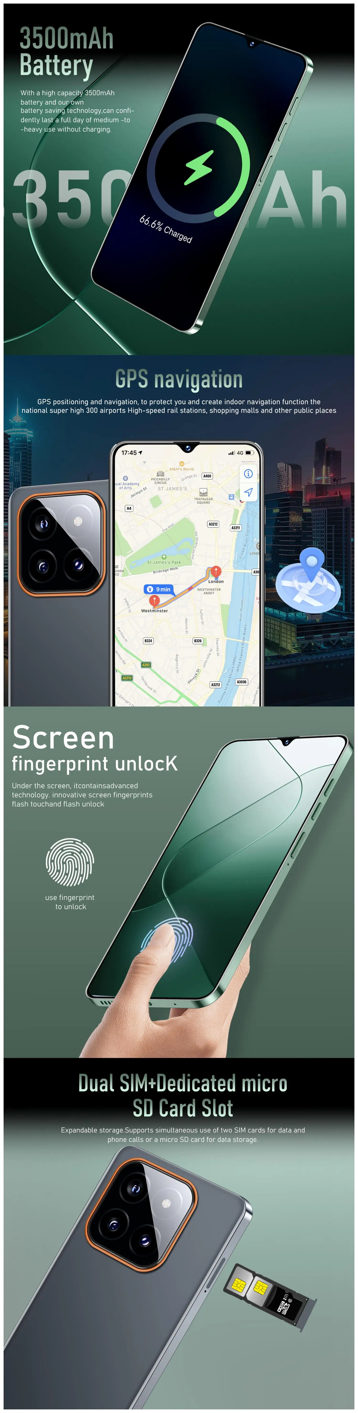 2024 New M14 Pro Smartphone 6.52" Hd Display Cell Mobile Telephone ...