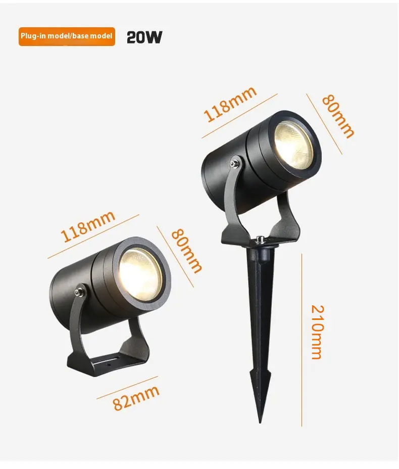 7W DC12-24V LED Outdoor Garden Lights Waterproof IP65 Aluminum Ground ...