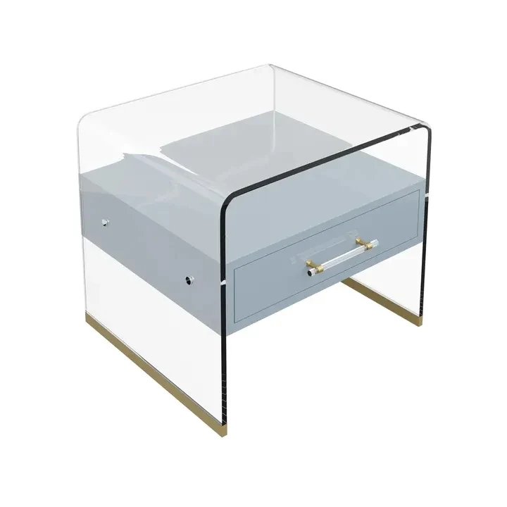Serenity Clear Acrylic Nightstand With Floating Drawers And ...