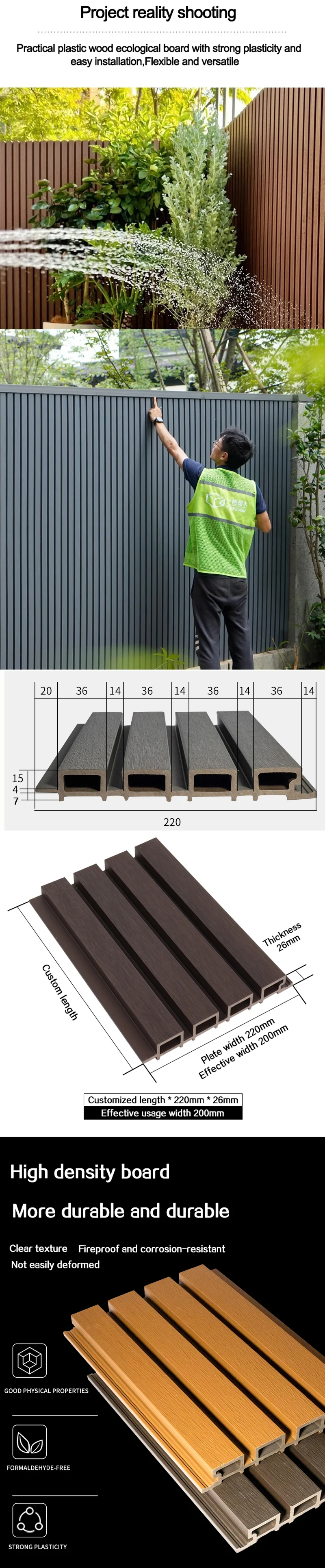 Outdoor Plastic Wood Wpc Wall Panel Outdoor Wood Plastic Outdoor ...