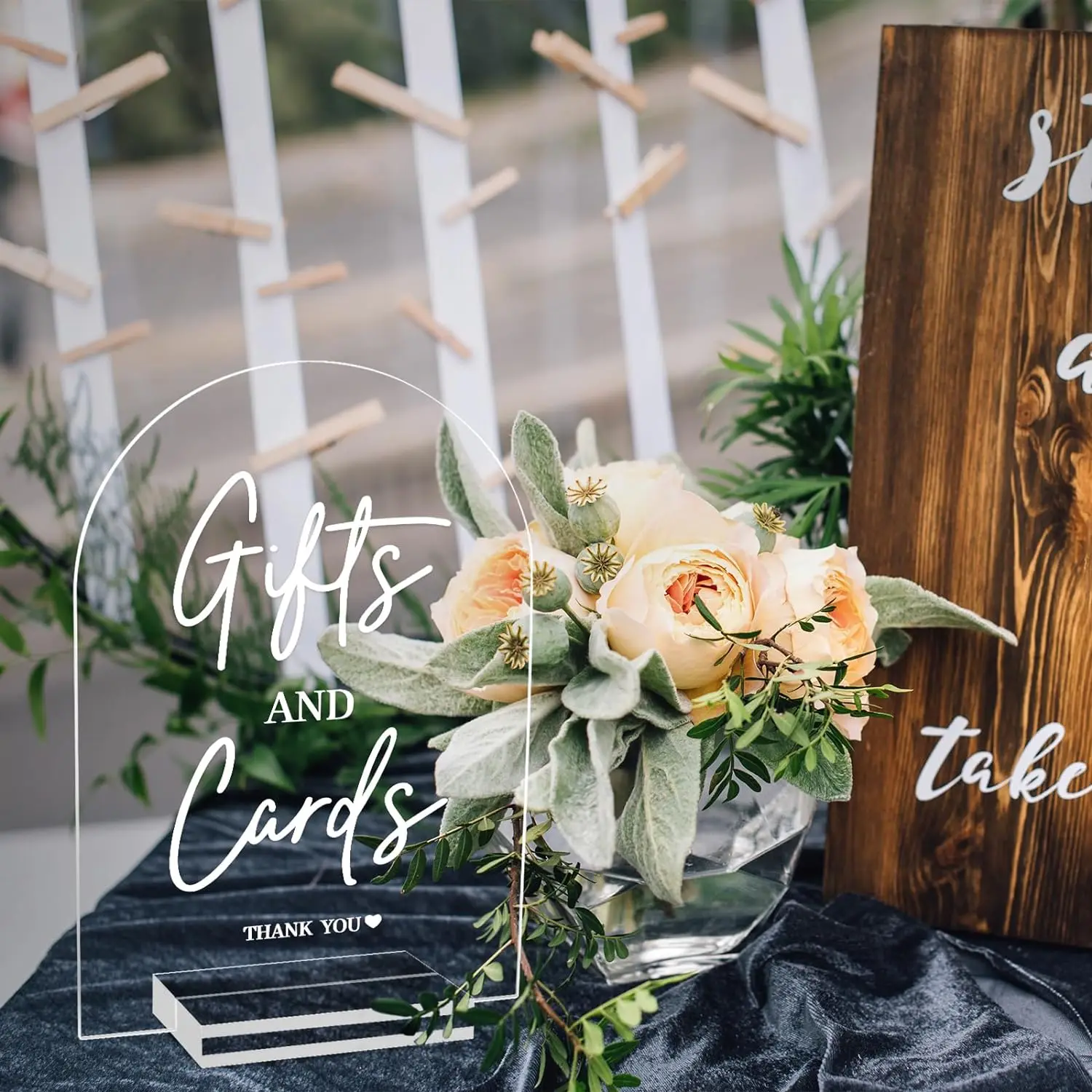 4pcs Clear Acrylic Wedding Signs for Ceremony and Reception 5x7 Inch ...
