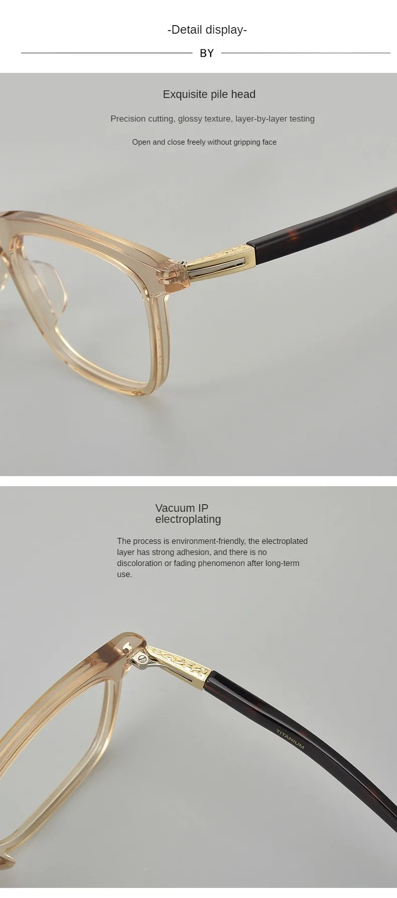 New KS-201 Square Frame Pure Titanium Acetate Casual Plain Fashion ...