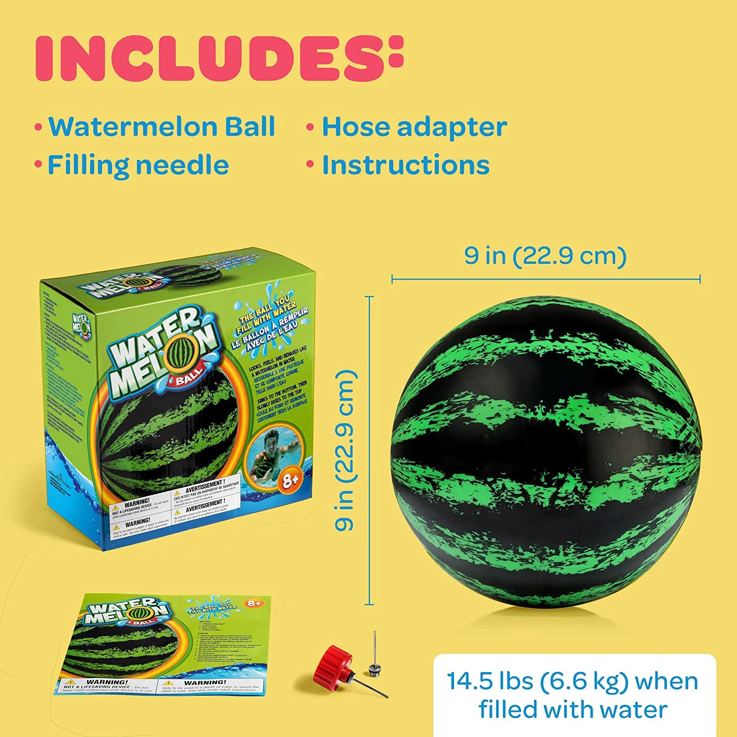 Watermelon Pool Ball Toys For Kids Fun Swimming Pool Games Diving And ...