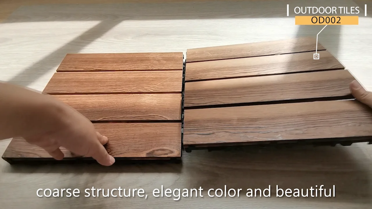 Hhflooring Group 30mm Carbonized Wood Interlocking Floor Tiles Diy ...