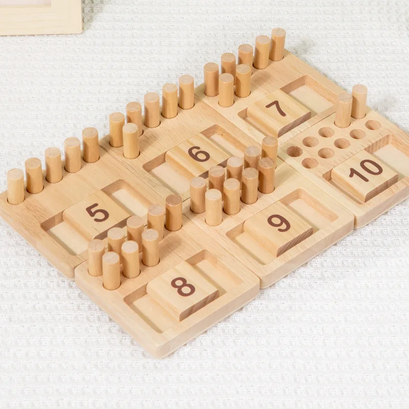 Math Montessori Numbers Counting Boards Addition Subtraction Wooden ...