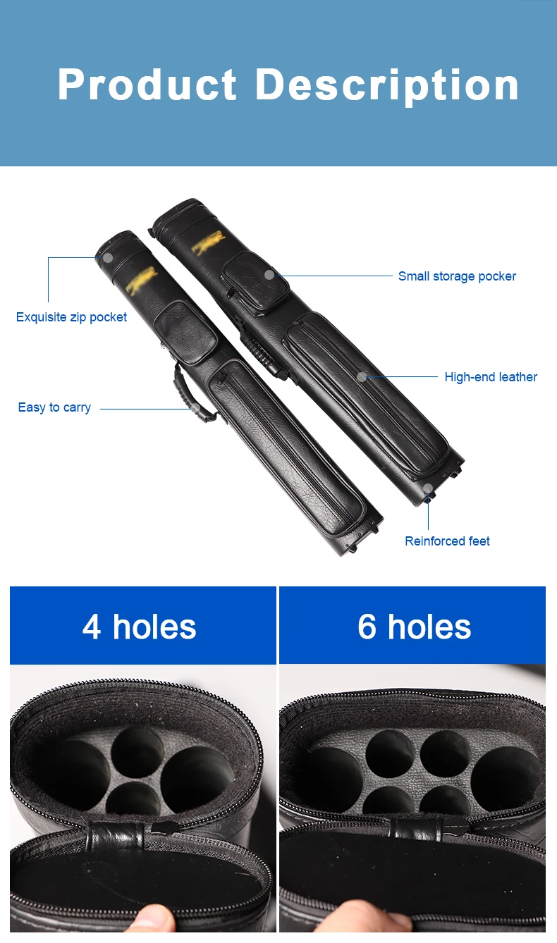 Stylish Pool Cue Case - Durable PU Leather Protection