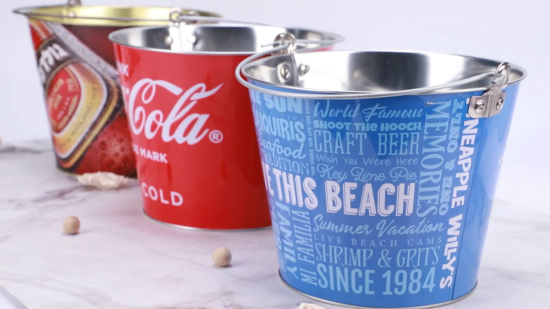 Factory Direct Custom Metal Ice Bucket With Handle Promotion Home Decor ...