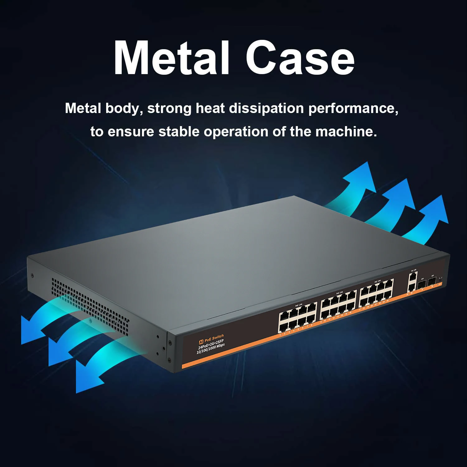 24/26/28 Ports Poe Switch With 2 Sfp 2 Giga Uplink Ports 24 Ports 10 ...