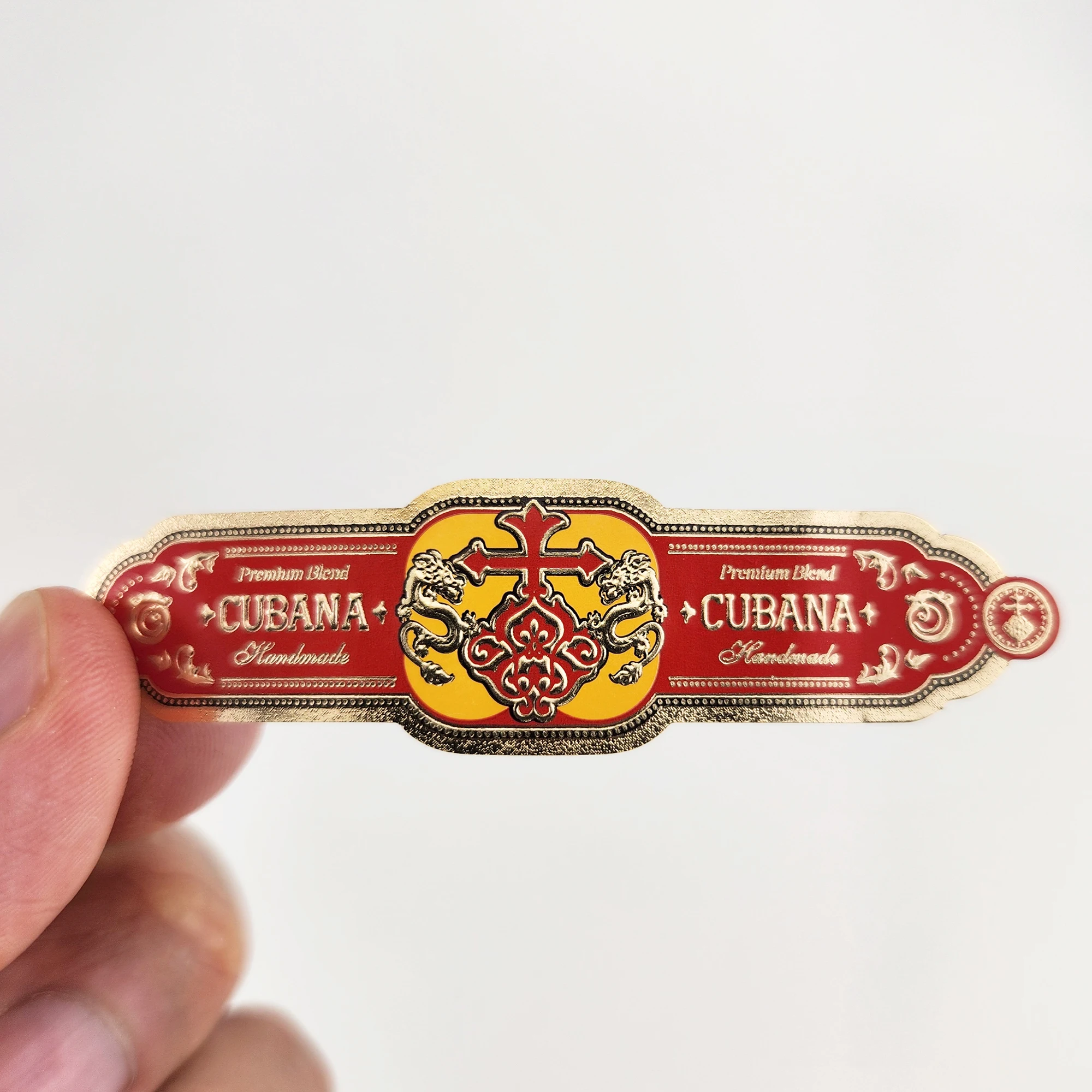 Custom Gold Foil Art Paper Cigar Bands Ring Embossed Cigar Ring Label ...