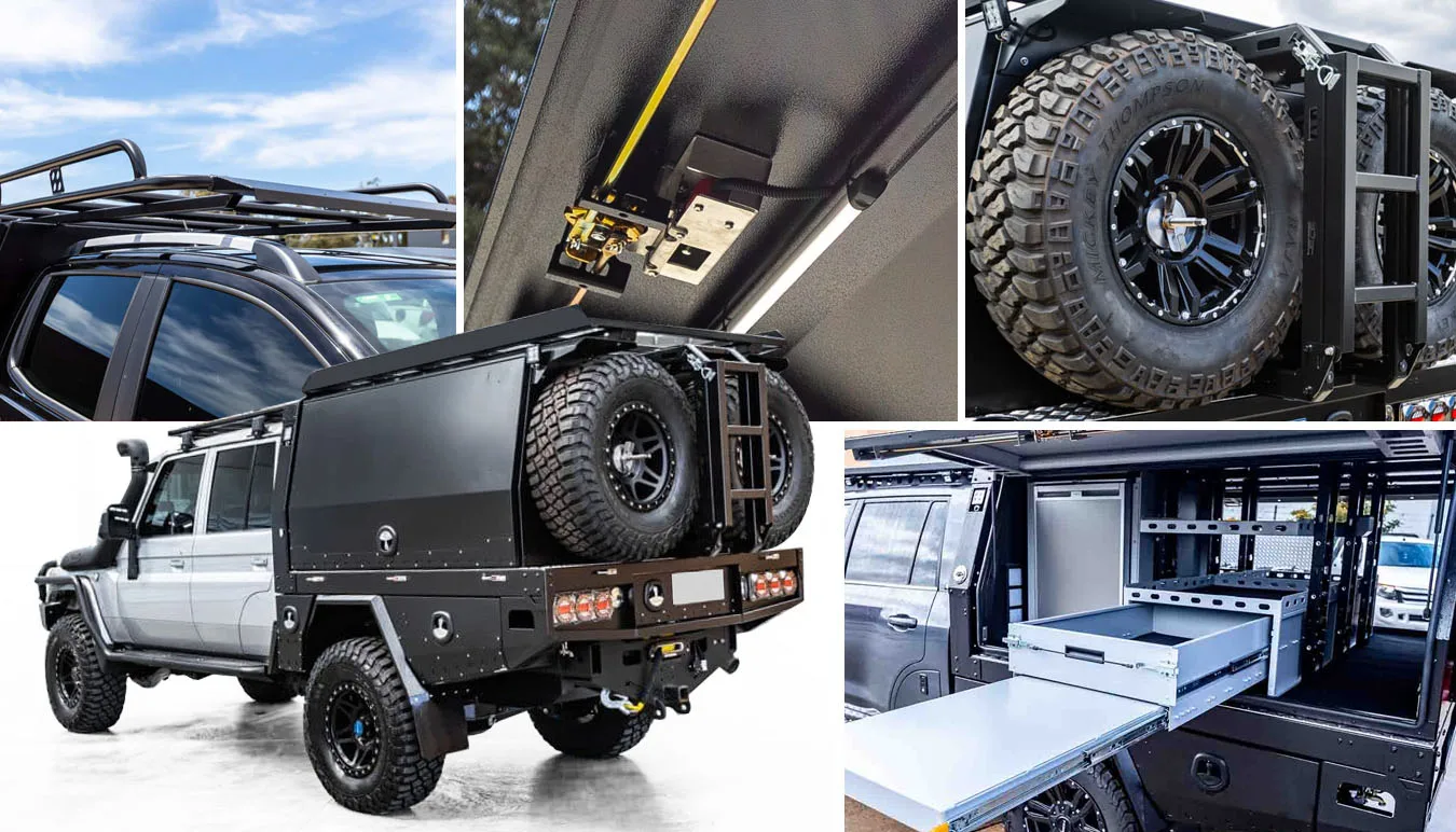 1600*1775*850mm Aluminum Black Ute Canopy With Dog Box And Custom Ute ...