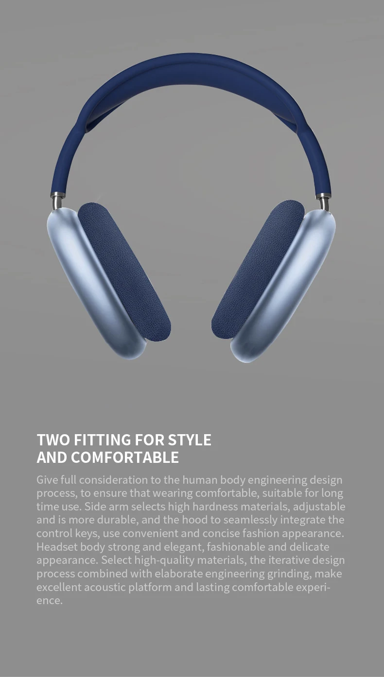 P9 P9 Pro Max Wireless Blue Tooth Headphones With Microphone Fone De ...