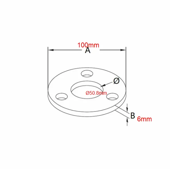 Stainless Steel Handrail Flange Plate for 50.8mm Railing