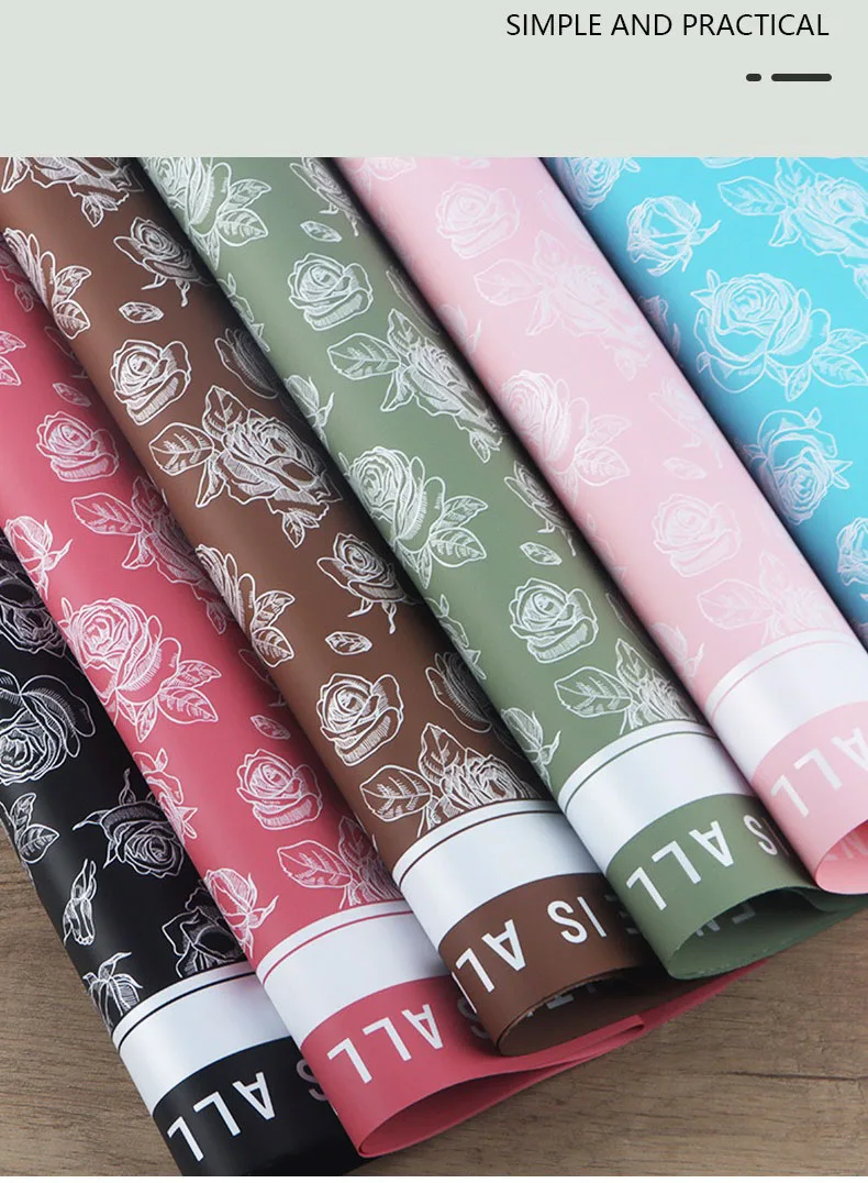 20 Sheet Korean Flower Waterproof Floral Bouquet Wrapping Paper Virgin ...