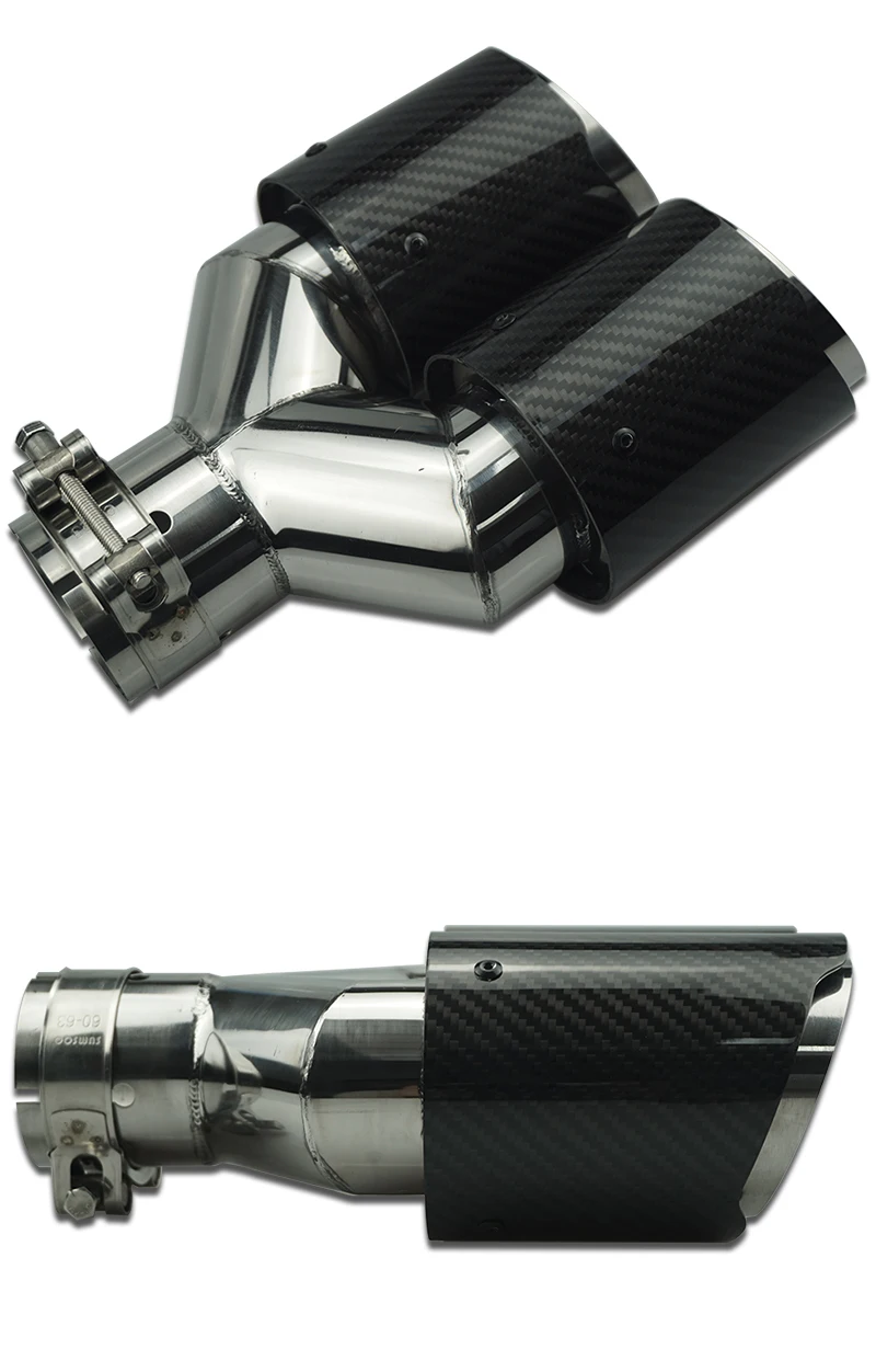 Y Type Muffler Exhaust Tip Stainless Steel Carbon Fiber High Quality ...