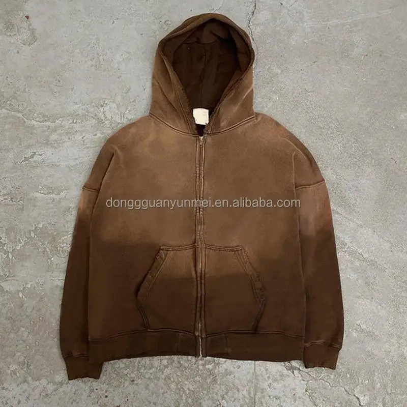 Custom Logo Oversized Vintage Stone Wash Hoodie for Men