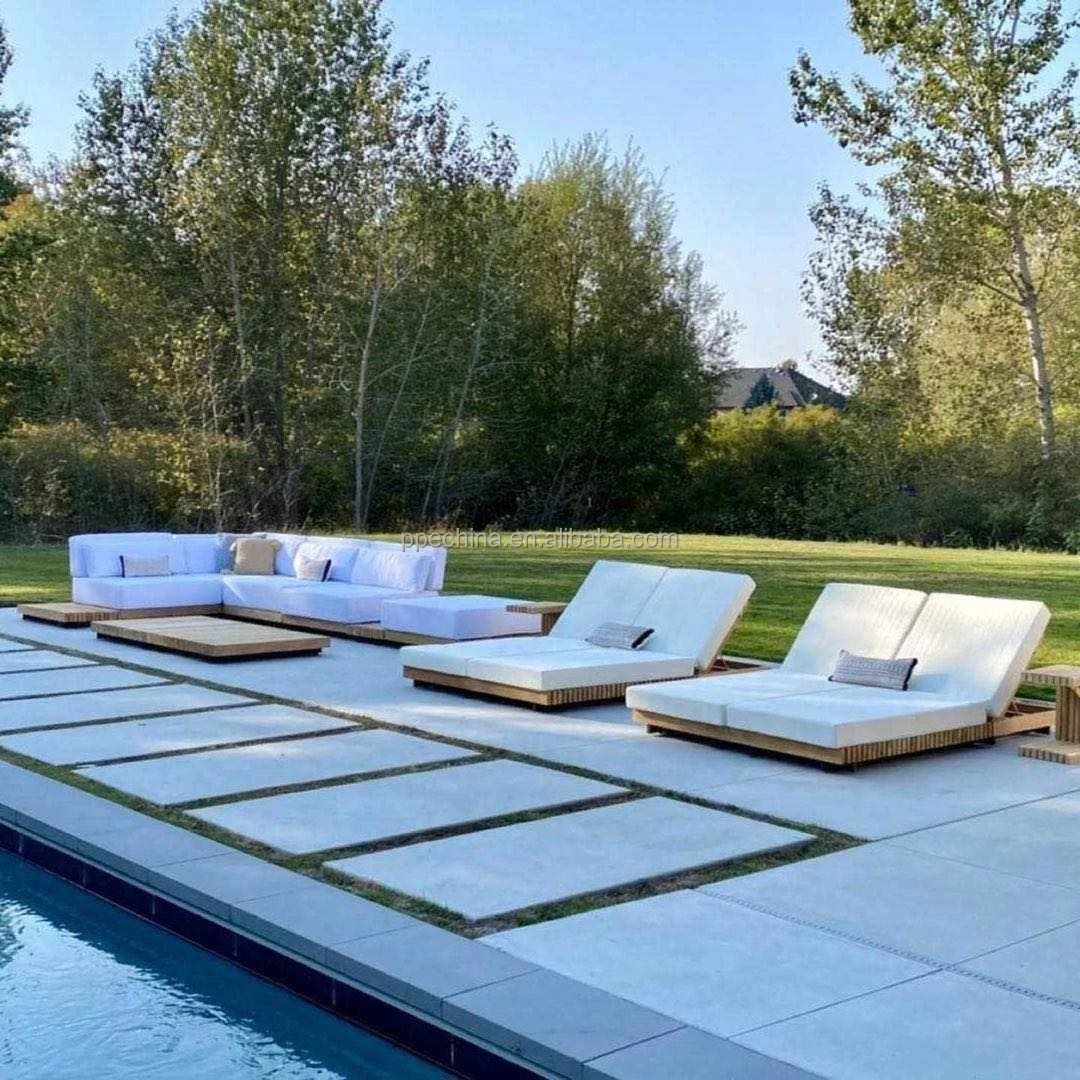 Teak Sunbed Beach Sun Loungers - Durable Outdoor Furniture